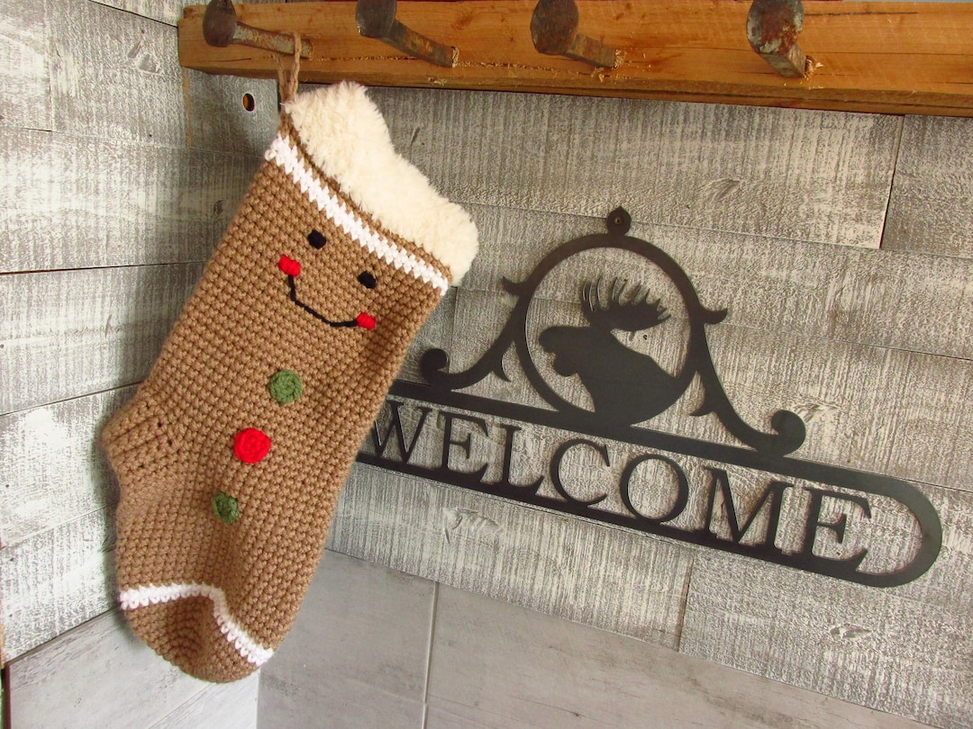 Gingerbread Man Stocking PDF Crochet Pattern INSTANT DOWNLOAD - Etsy