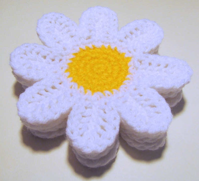 Daisy Coasters PDF Crochet Pattern INSTANT DOWNLOAD - Etsy