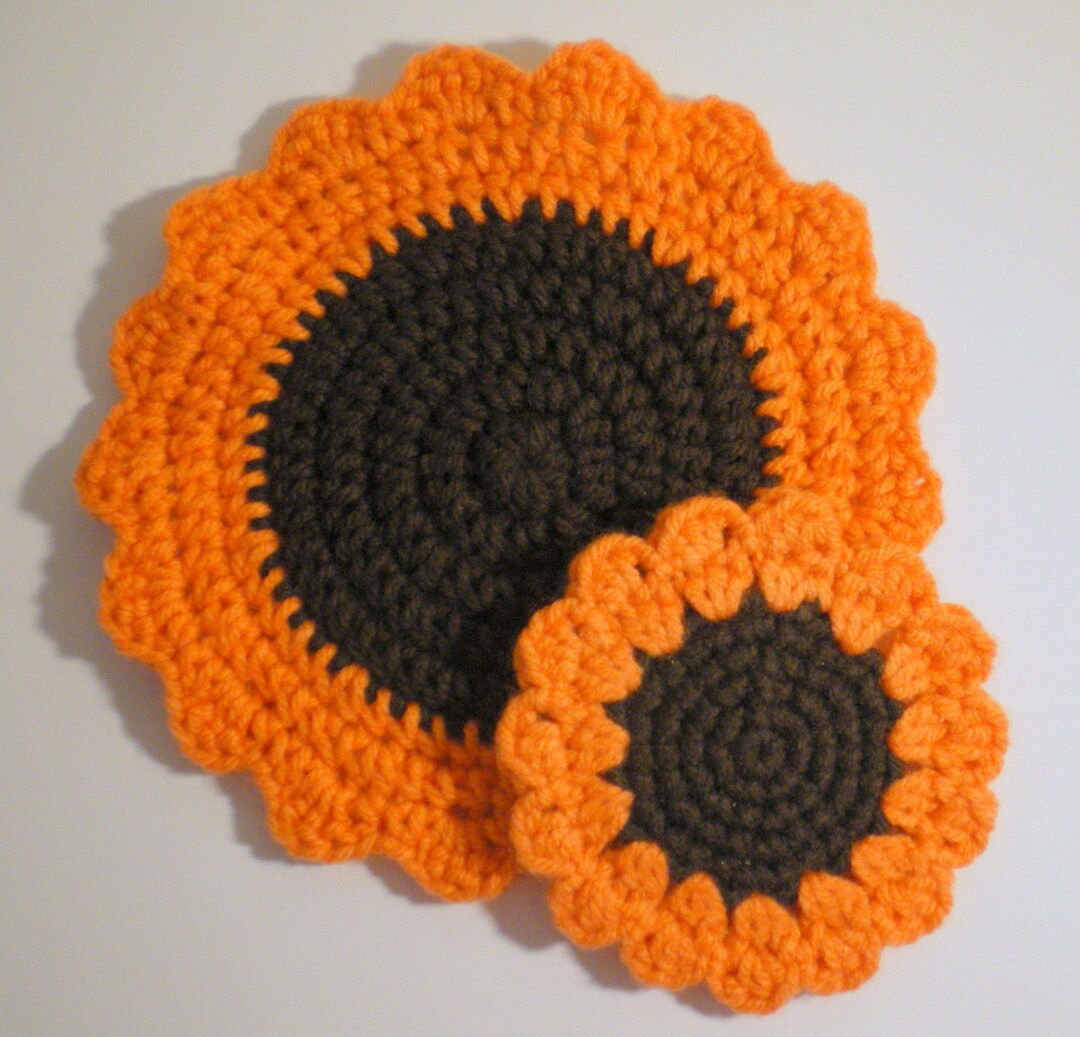Sunflower Trivet PDF Crochet Pattern - INSTANT DOWNLOAD - Etsy