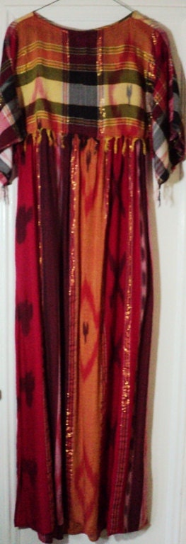 SULTANA by Adini, Caftan, Design Sample, IKAT PLAID, Boho, Rayon Shawl ...