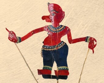 Vintage Wayang Kulit 'limbuk' Leather Shadow Puppet Java Indonesia 24 ...