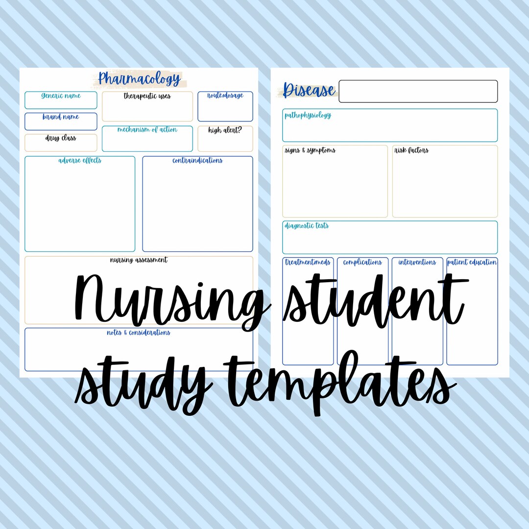 Nursing Student Study Templates 2 Study Templates Pharmacology and ...