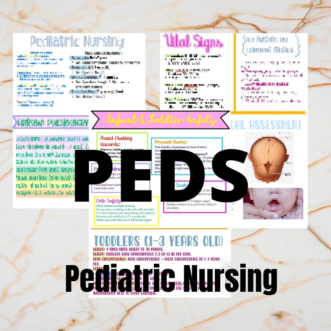 BUNDLE Pediatric Nursing Notes 46 Full Pages Instant Digital - Etsy