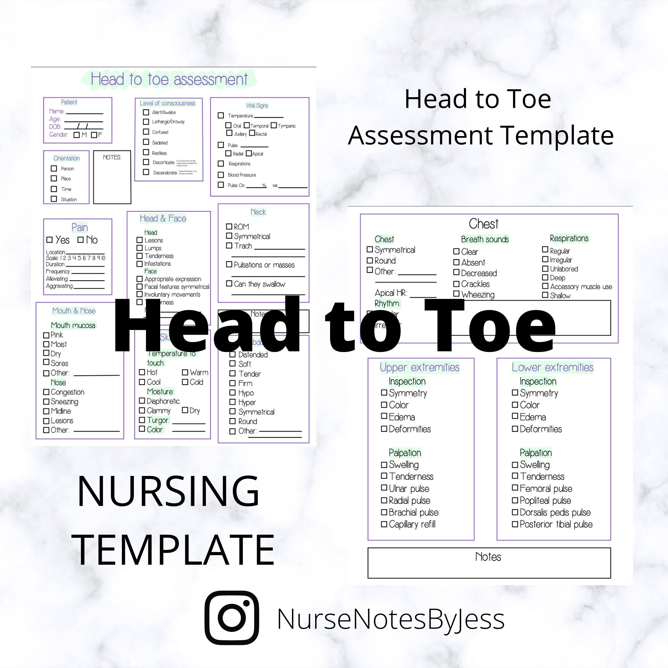 Head To Toe Assessment Template Nursing School New Nurse Etsy Australia Head To Toe Assessment Template Nursing School New Nurse Etsy Australia