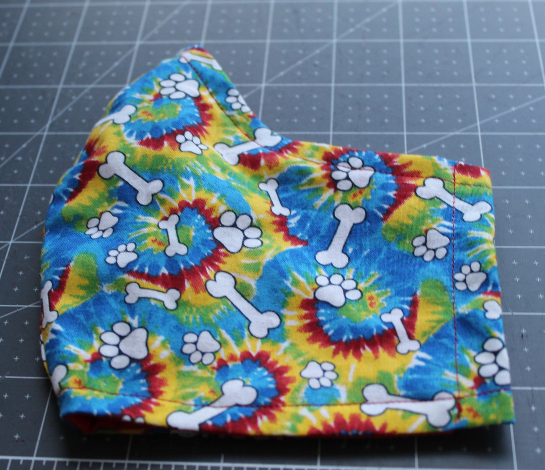 Multi Tie Dye Pawprints Mask W/filter Pocket - Etsy