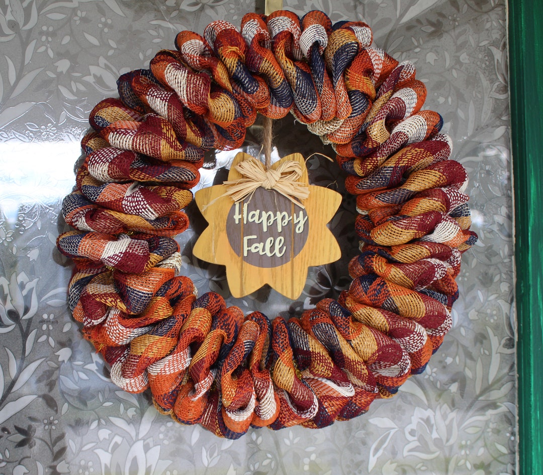 Happy Fall Wreath - Etsy