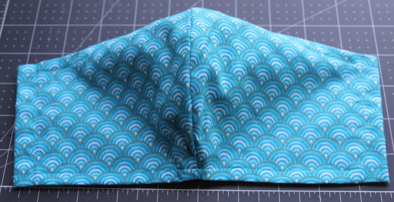 Blue Semicircle Mask W/filter Pocket - Etsy