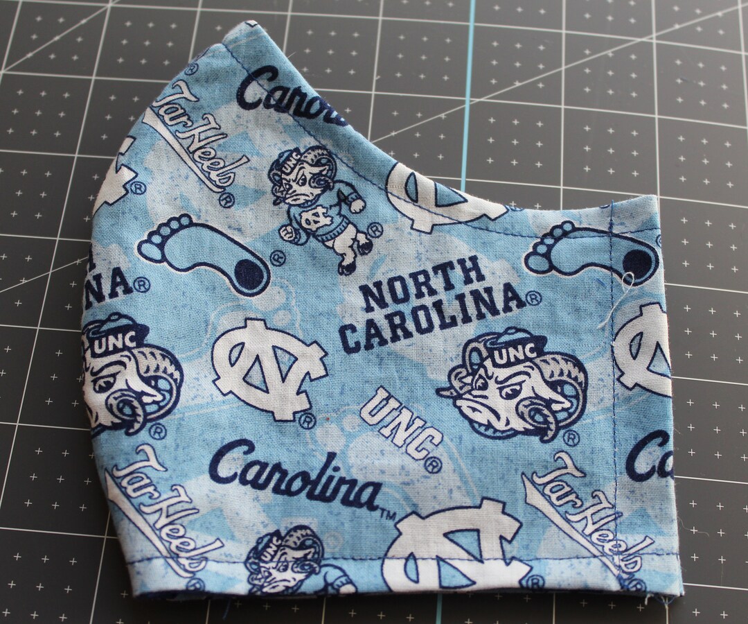 Double Layer Cotton Face Mask W/filter Pocket - UNC Tarheels - Etsy