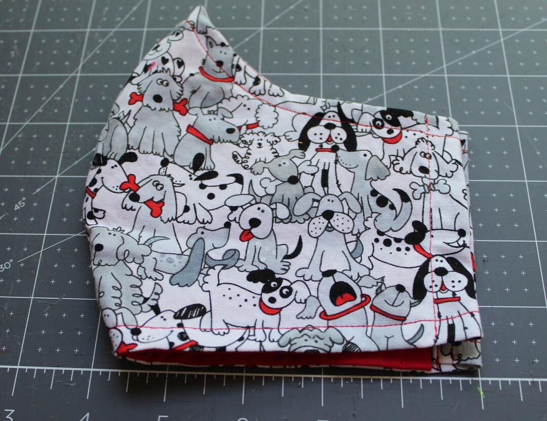 Black, Red and White Dogs Mask W/filter Pocket - Etsy