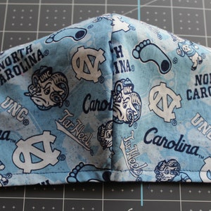 Double Layer Cotton Face Mask W/filter Pocket - UNC Tarheels - Etsy