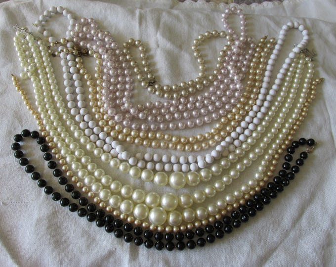 VTG De-Stash NECKLACES for REPURPOSING Faux Pearls Cream & | Etsy