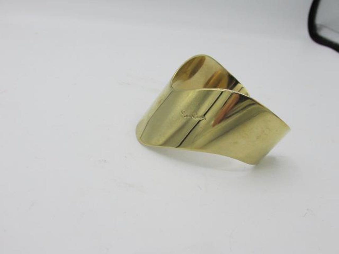 Retro PIERRE CARDIN Cuff BRACELET Gold Tone Modern Design 1970's ...