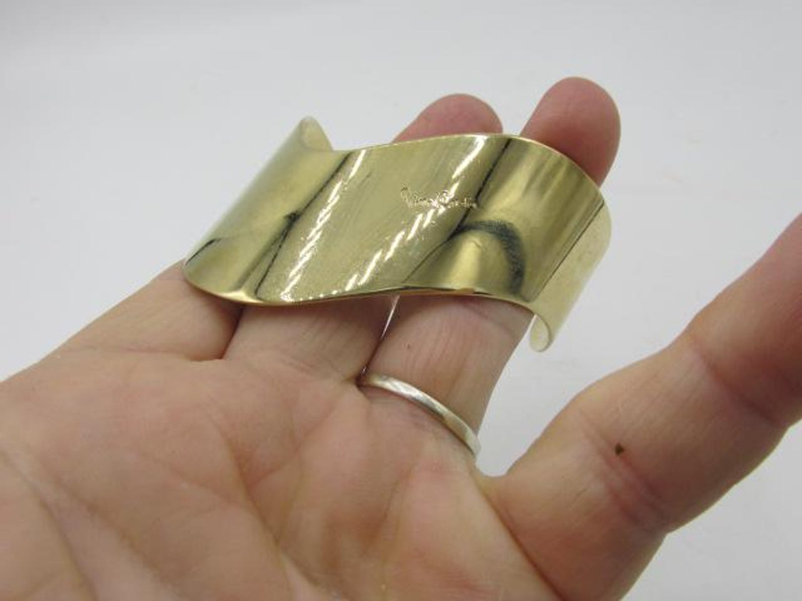 Retro PIERRE CARDIN Cuff BRACELET Gold Tone Modern Design 1970's ...