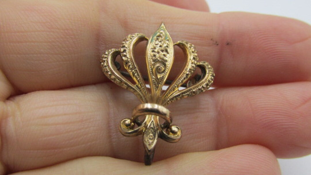 Victorian Gold Plated POCKET WATCH Pendant Holder Embossed Decorative ...