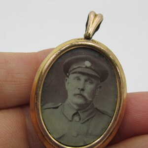 Rolled Gold OVAL Double Sided Photo PENDANT With Photo of European WW1 ...