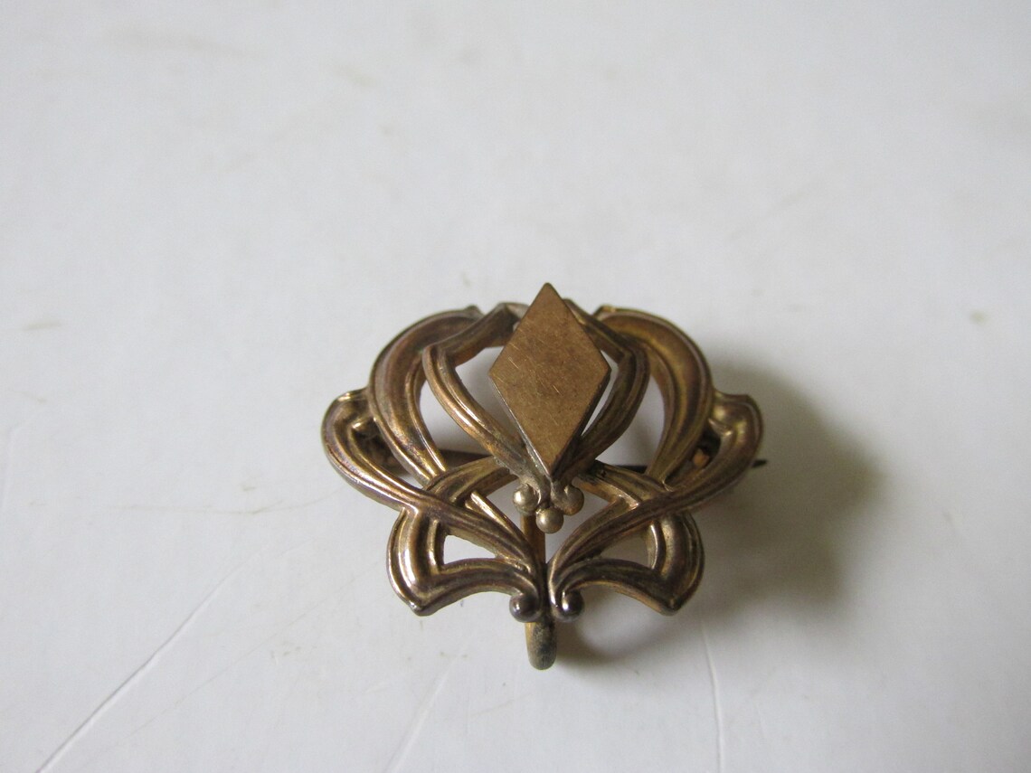 Antique Victorian Watch Chain/holder FOB CLIP C Clasp Art Nouveau Gold ...