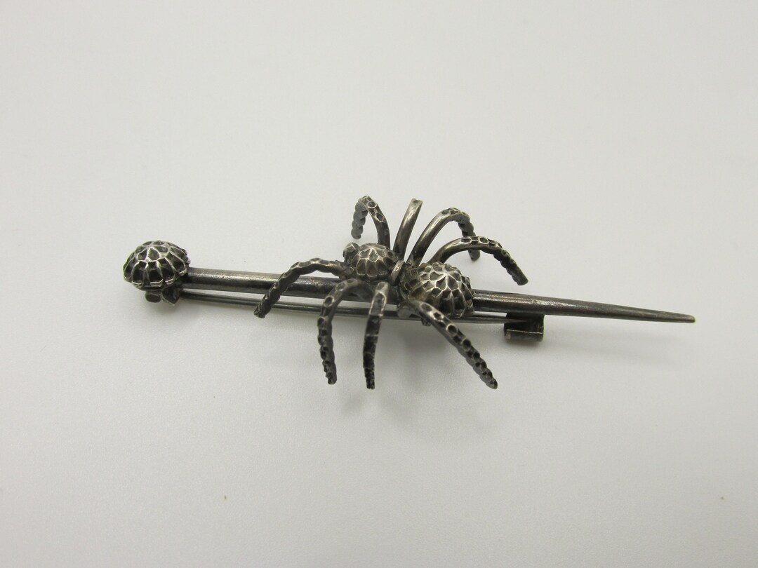 Sterling SPIDER BAR PIN C Clasp 2 3/8 L W/ 3/4 X 1 Figure Wardrobe ...
