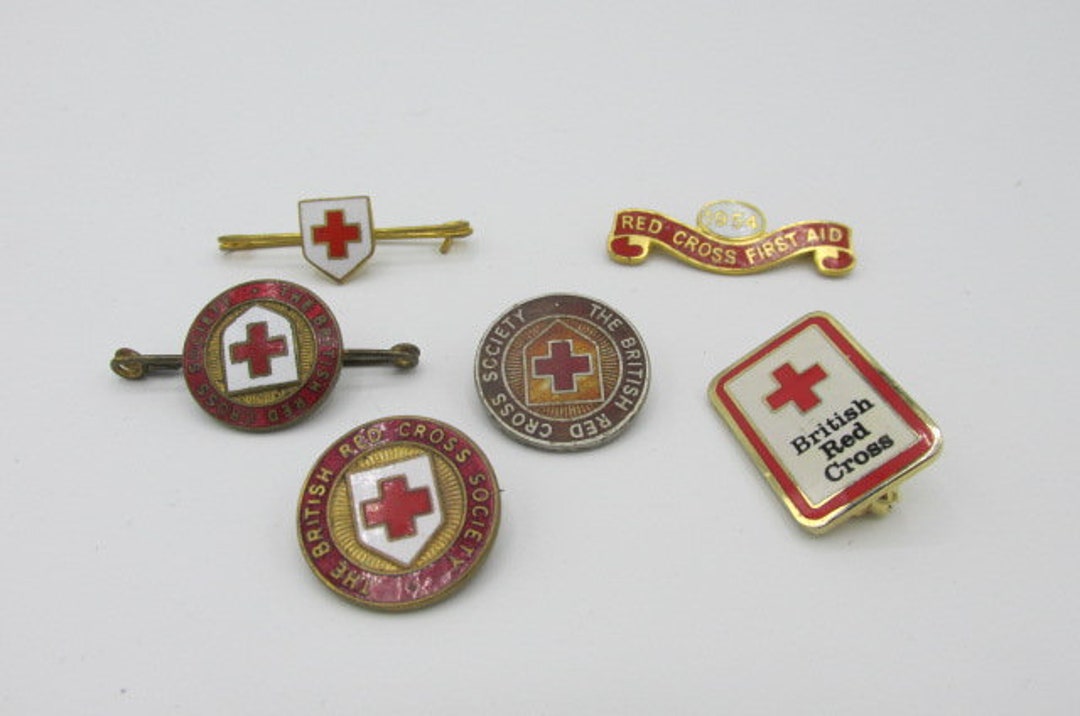 BRITISH RED CROSS Collectible Medallions Pins and Badge Lot Dates From ...