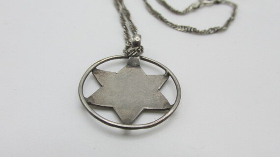 Sterling Six Point STAR PENDANT 1" Round 18" Twisted … - Gem