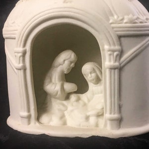 White Porcelain Nativity Scene: Detailed Christmas Mantel Accent - Etsy