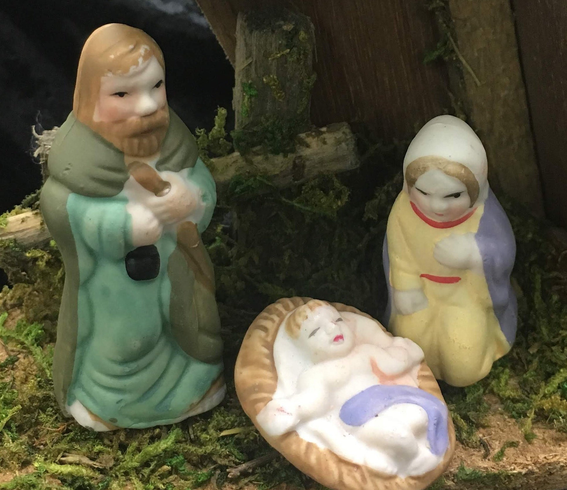 Vintage Nativity Set With Manger in Original Box Christmas | Etsy