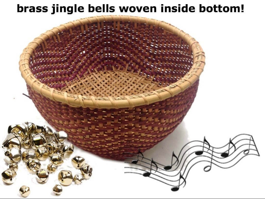 African Bell Basket: Round Wicker Cat Toy With Brass Bells - Etsy
