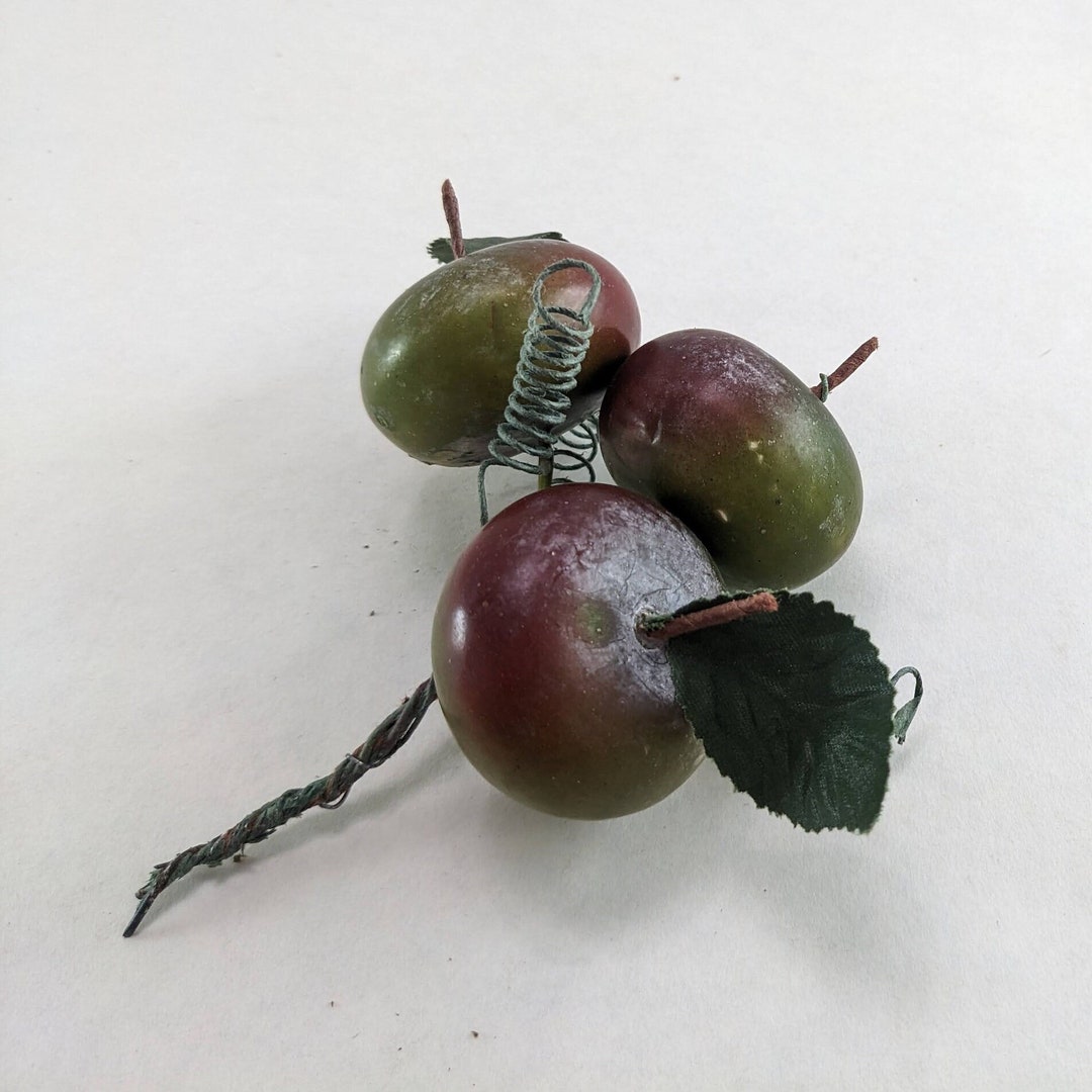 Red & Green Apple Floral Pick: Vintage Christmas Millinery Supply - Etsy
