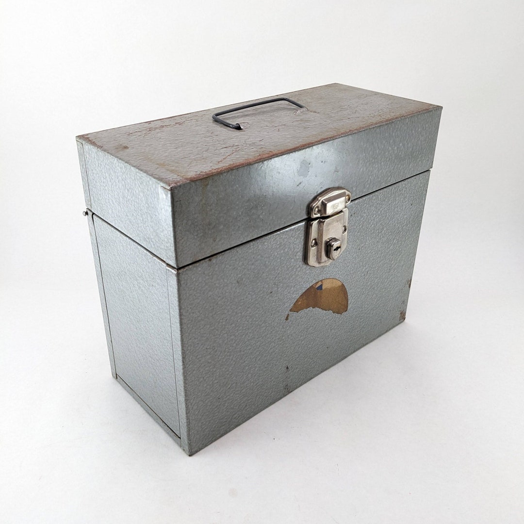 Industrial Gray Metal File Box - Etsy