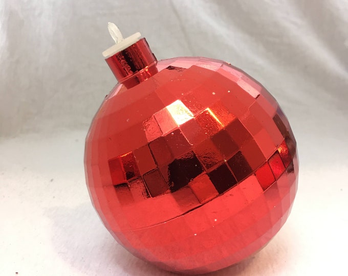6 Red Mirror Ball Ornament , Disco Ball , Wreath Embellishment, N233307 ...