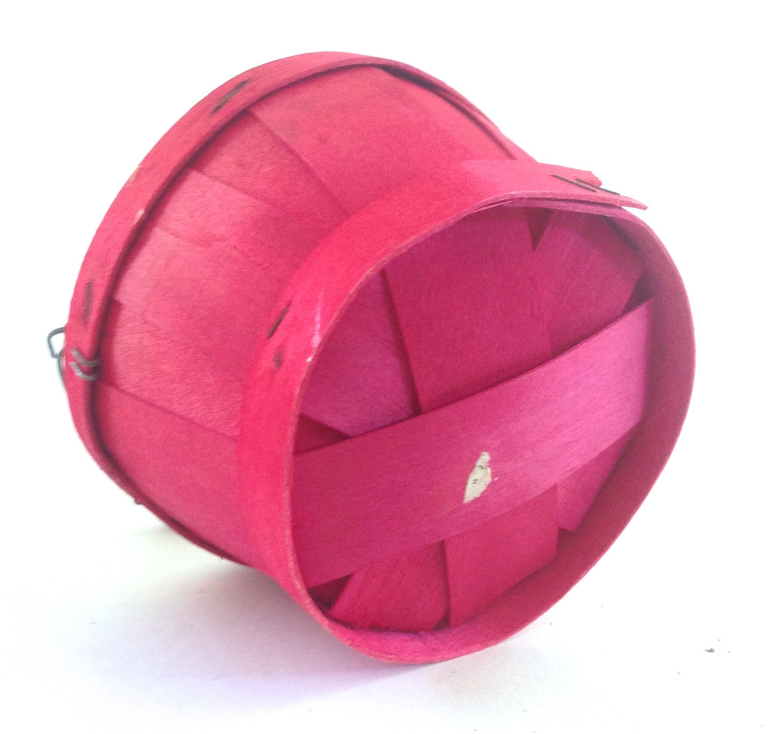 Small Red Apple Basket With Wood Handle Christmas Wicker | Etsy