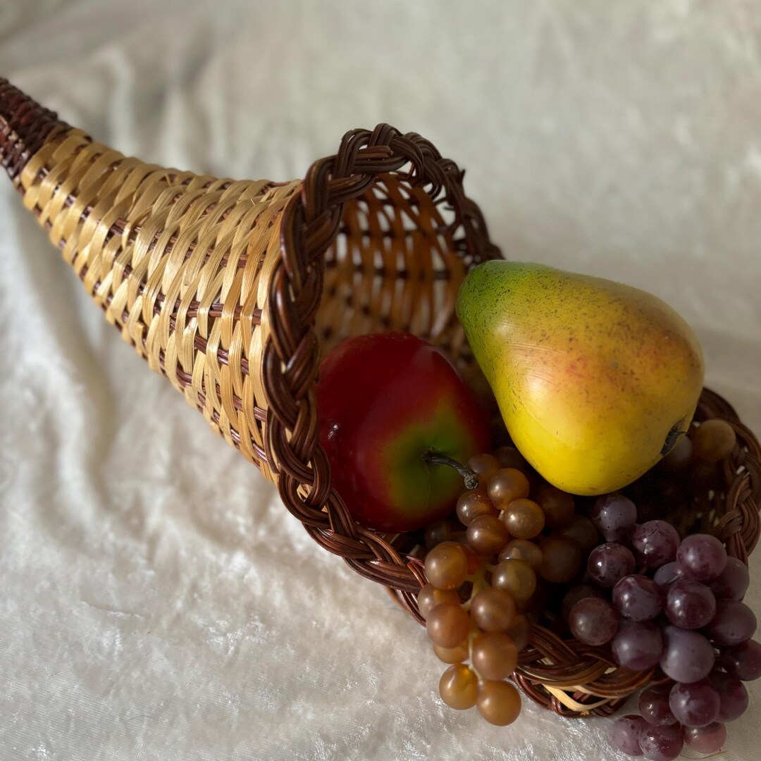 Dual Colored Cornucopia Wicker With Entry Basket, Fall Decor ...