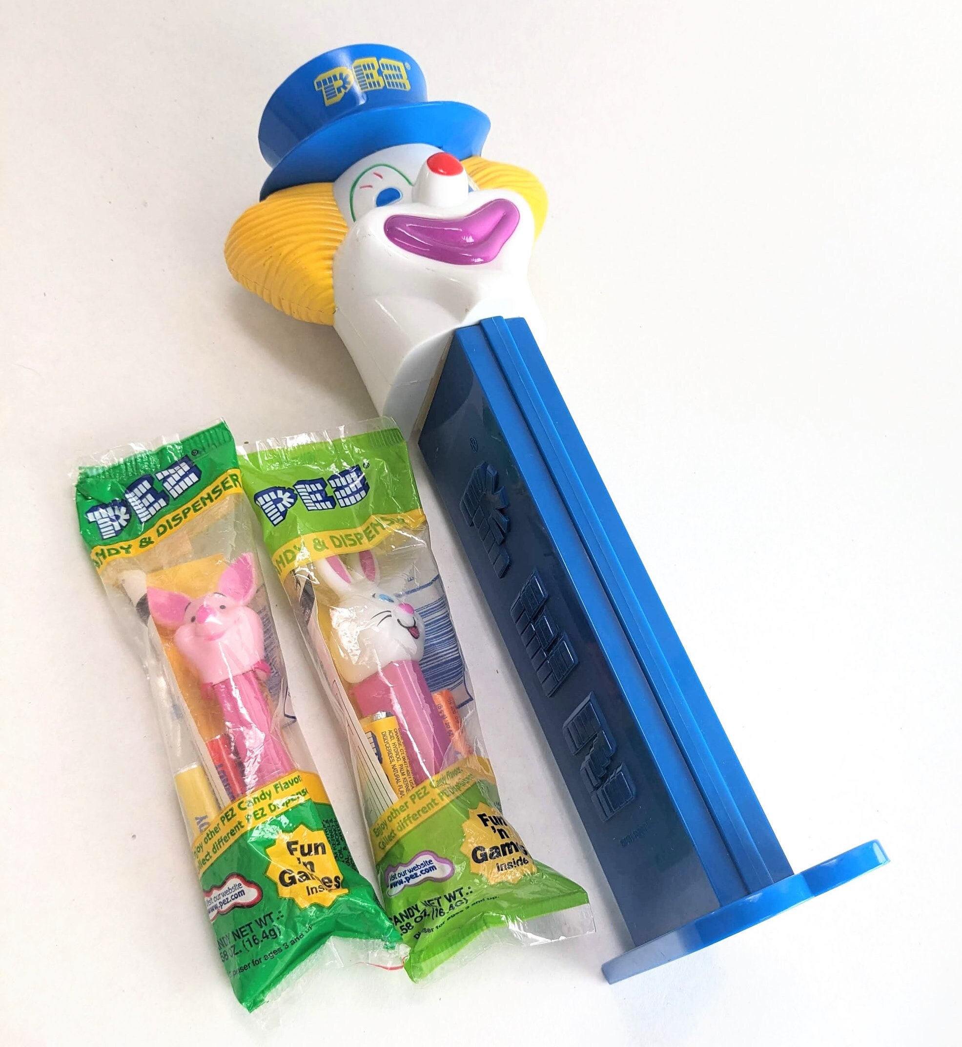 Pez Collection: LARGE Peter the Clown UNOPENED Piglet and Bunny - Etsy