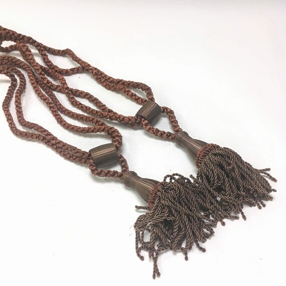 A Set of Two Dual Toned Brown Tassels Double Twist Rope - Etsy