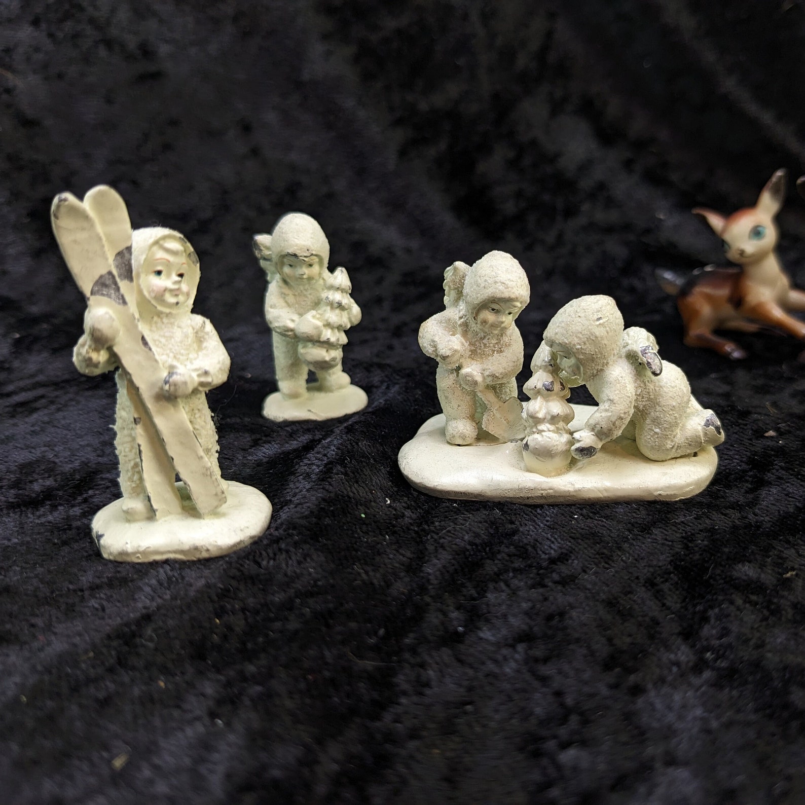 Miniature Snowbabies, Painted Pewter Sold Individually Let's Go Skiing ...