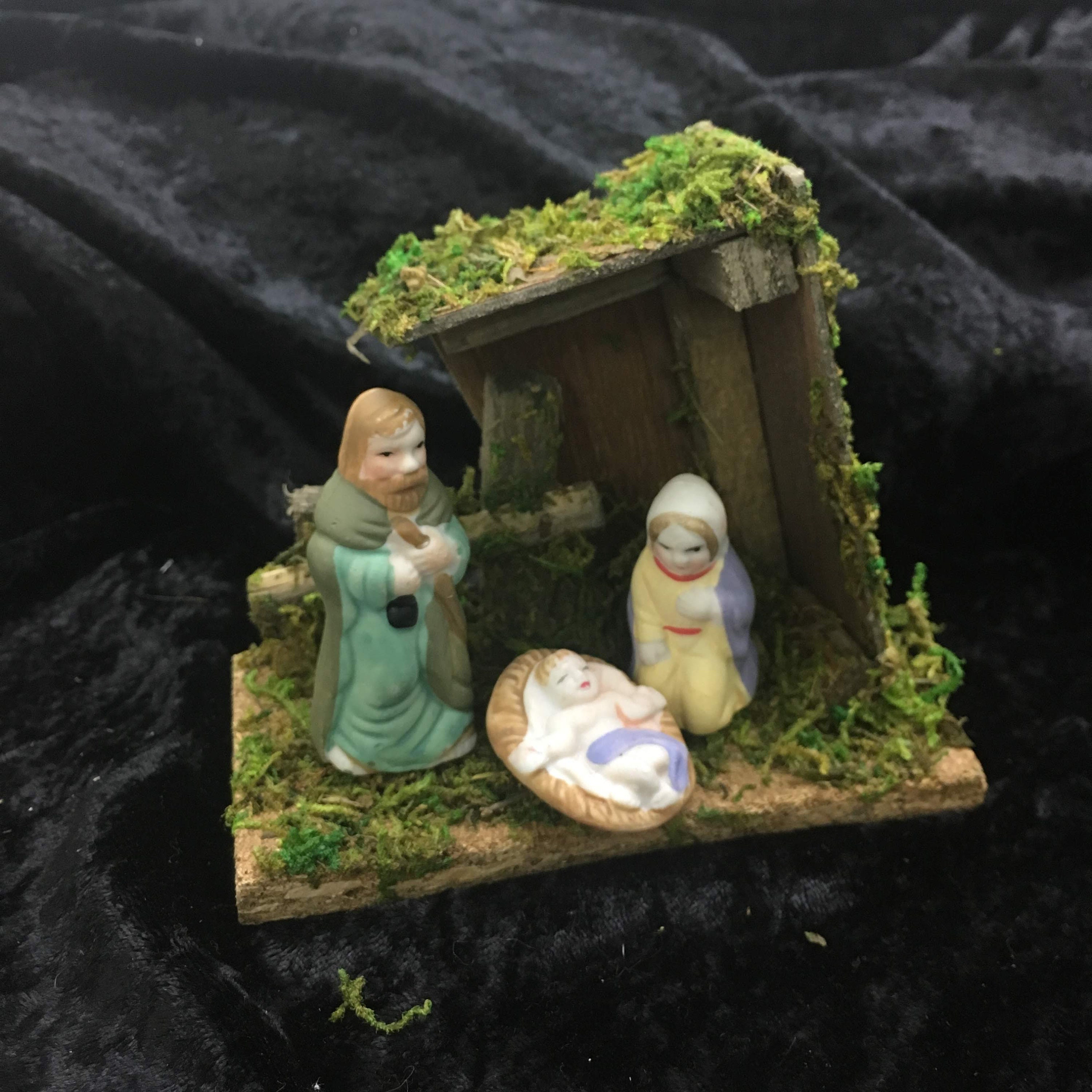 Vintage Nativity Set With Manger in Original Box Christmas | Etsy