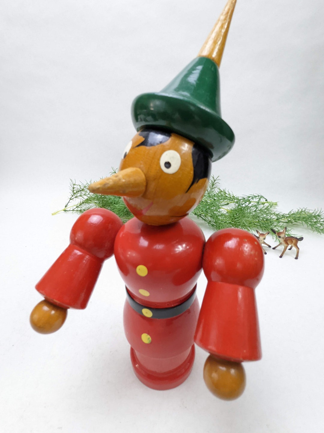 Hard to Find Wooden Pinocchio Piggy Bank With Movable Arms and Head, - Etsy