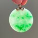 Jade Pendant Translucent Green Floral Pattern Grade A Jadeite Circle ...