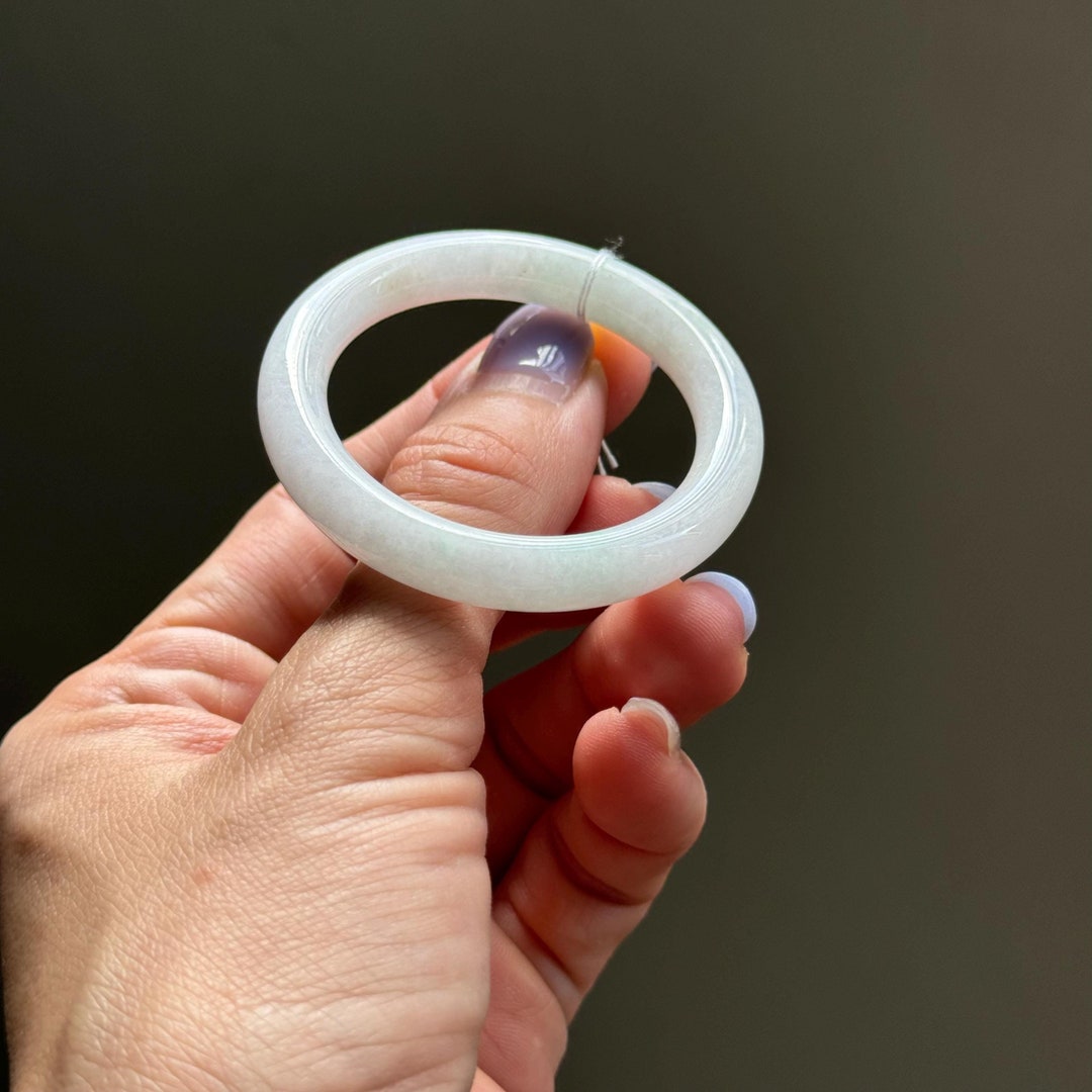 Infant Baby Jade Bangle 39.7mm Pure White Grade A Jadeite Charm to Hang ...