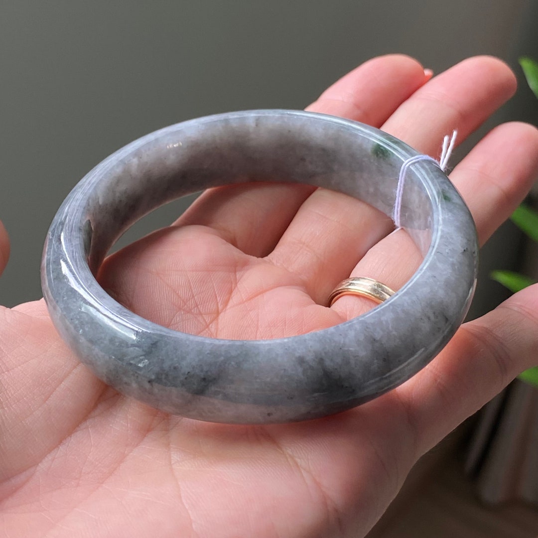 59.31mm Jade Bangle Grey Grade A Jadeite Burmese Jade Bangle MDK86L12 ...