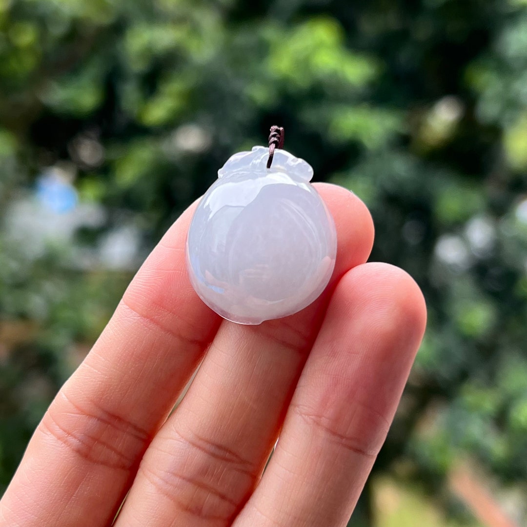 Peach Jade Pendant Translucent Faint Lavender Grey Grade A Jadeite ...