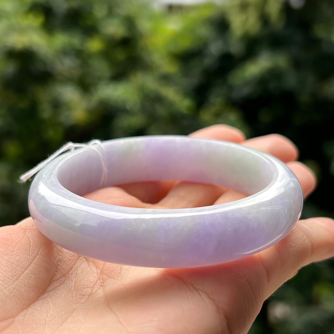 55.18mm Jade Bangle Lilac Lavender Bluish Green Tricolor Grade A ...