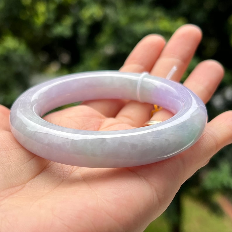Lavender Jade Bangle Round 55.4mm Grade A Jadeite Lilac Lavender Light ...