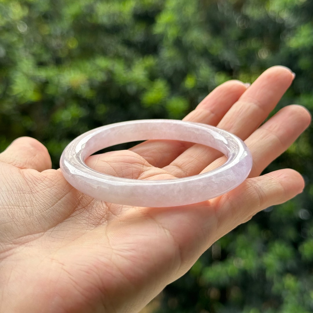 Round 54mm Jade Bangle Translucent Lilac Lavender Grade A Jadeite ...