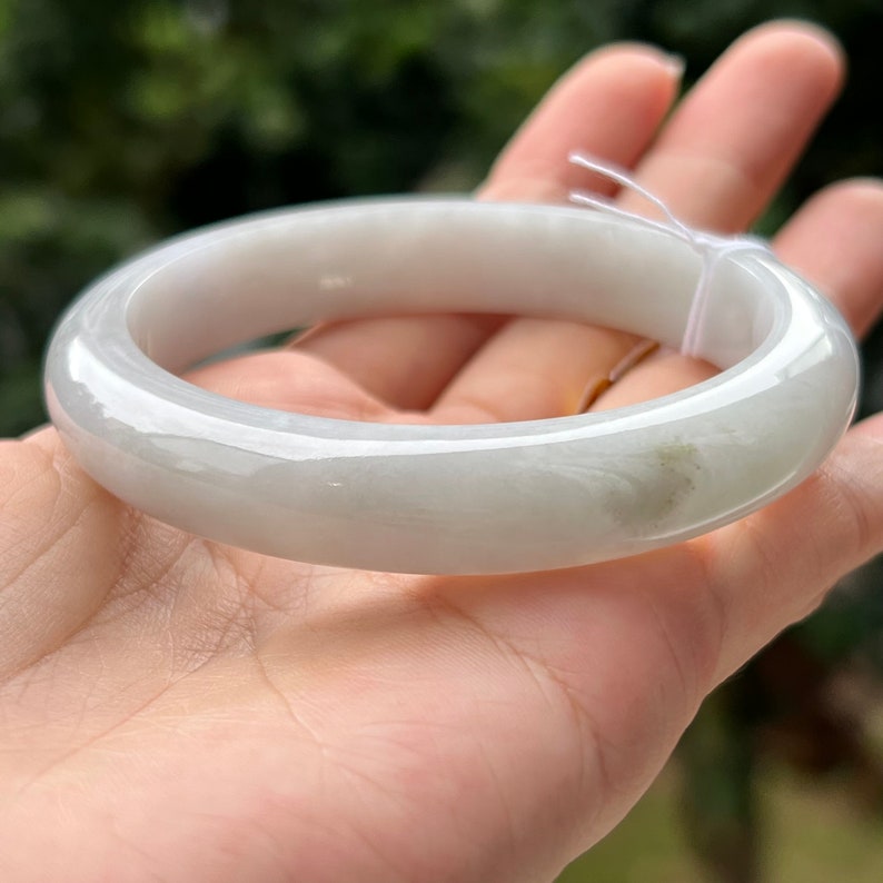 58.6mm Jade Bangle Grade A Jadeite Faint Grey/ Near White MB48KL80 ...