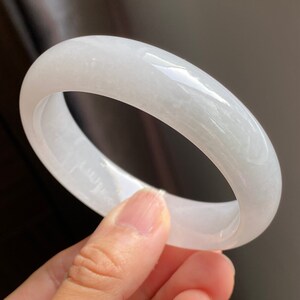 58.8mm Jade Bangle Translucent Pure White RARE Grade A Jadeite MB3L8L30 ...