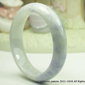 Albite Jadeite Jade Bangle Bracelet 56.7mm True Lavender Bicolor grade ...