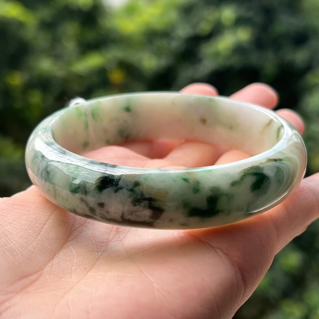 63.4mm Jade Bangle Green Floral Pattern 4color Grade A Jadeite MB25KL2H ...