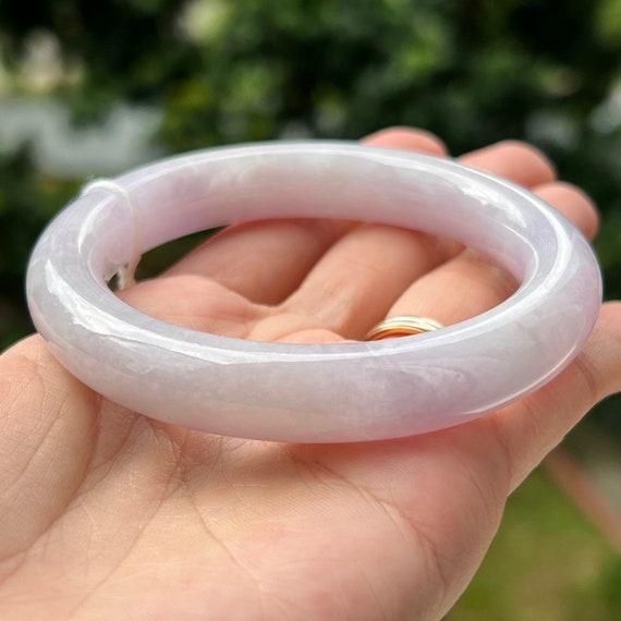 57.5mm Round Jade Bangle Lavender Grade A Jadeite MB78KL20 | Etsy
