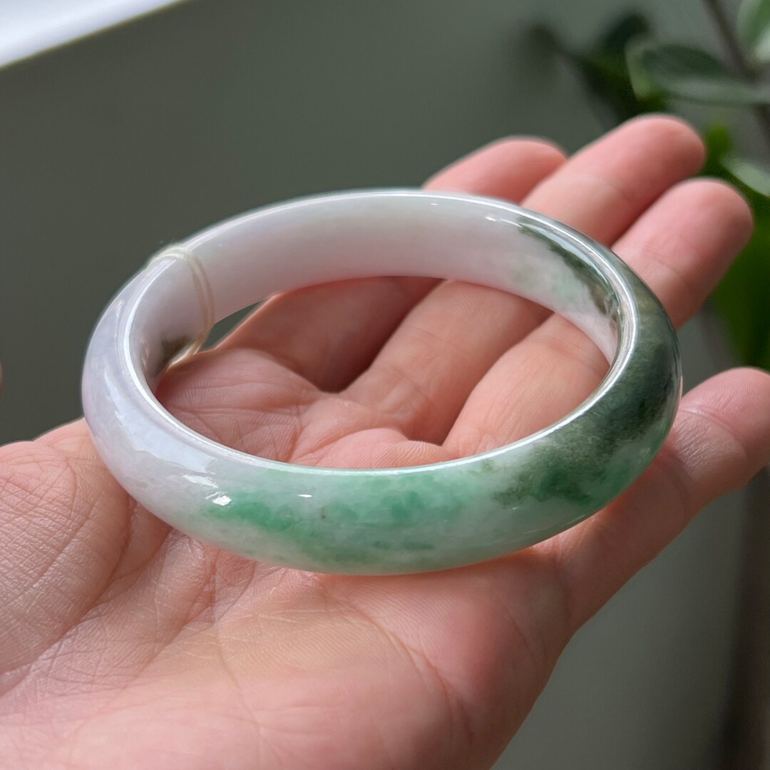 57.8mm Apple Green Jadeite Bangle, Grade A Burmese Jade - Etsy