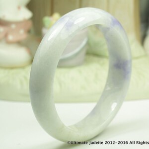 Albite Jadeite Jade Bangle Bracelet 56.7mm True Lavender Bicolor grade ...